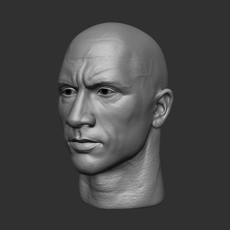 Dwayne Johnson head sculpt 3D model 3D printable | CGTrader