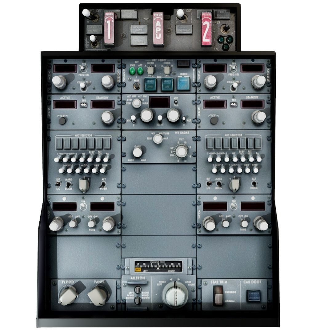 3D asset Boeing 737 Cockpit Central Panels | CGTrader