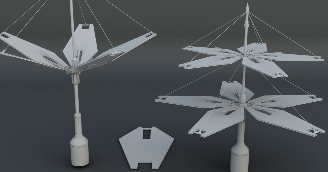 3D model 15 Sci-Fi Solar panels VR / AR / low-poly | CGTrader