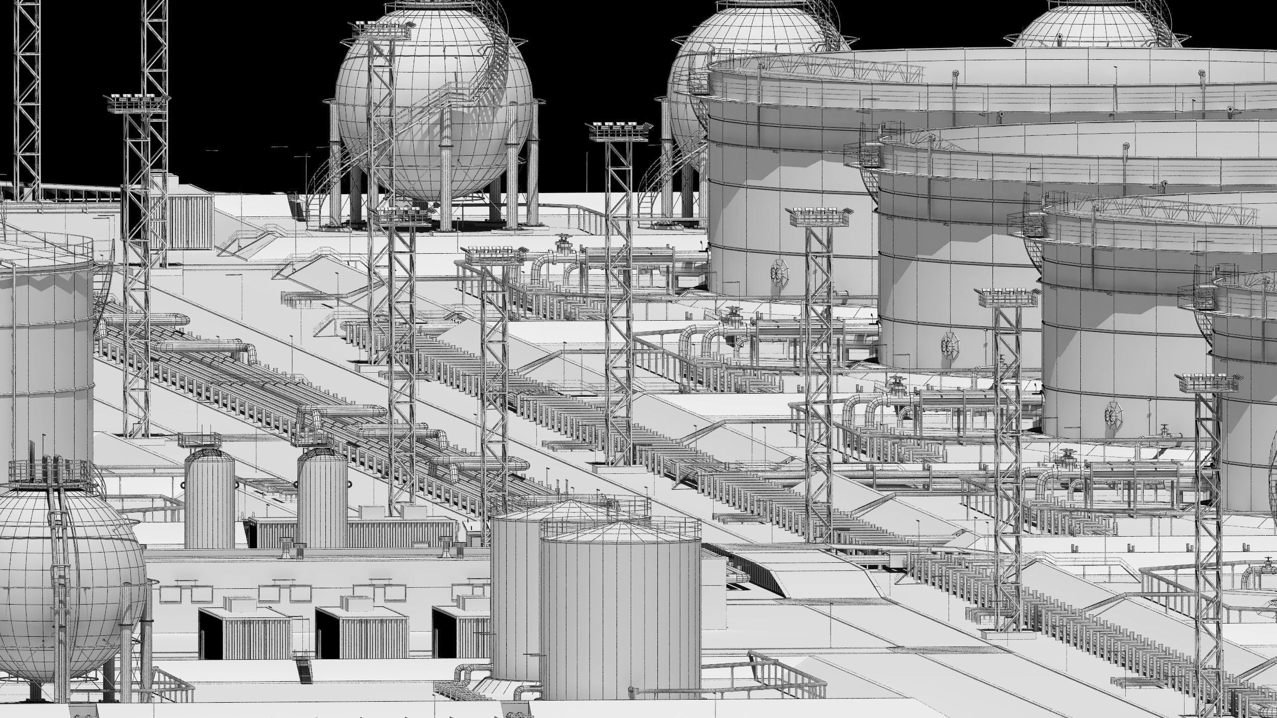 oil storage facility 3D model | CGTrader