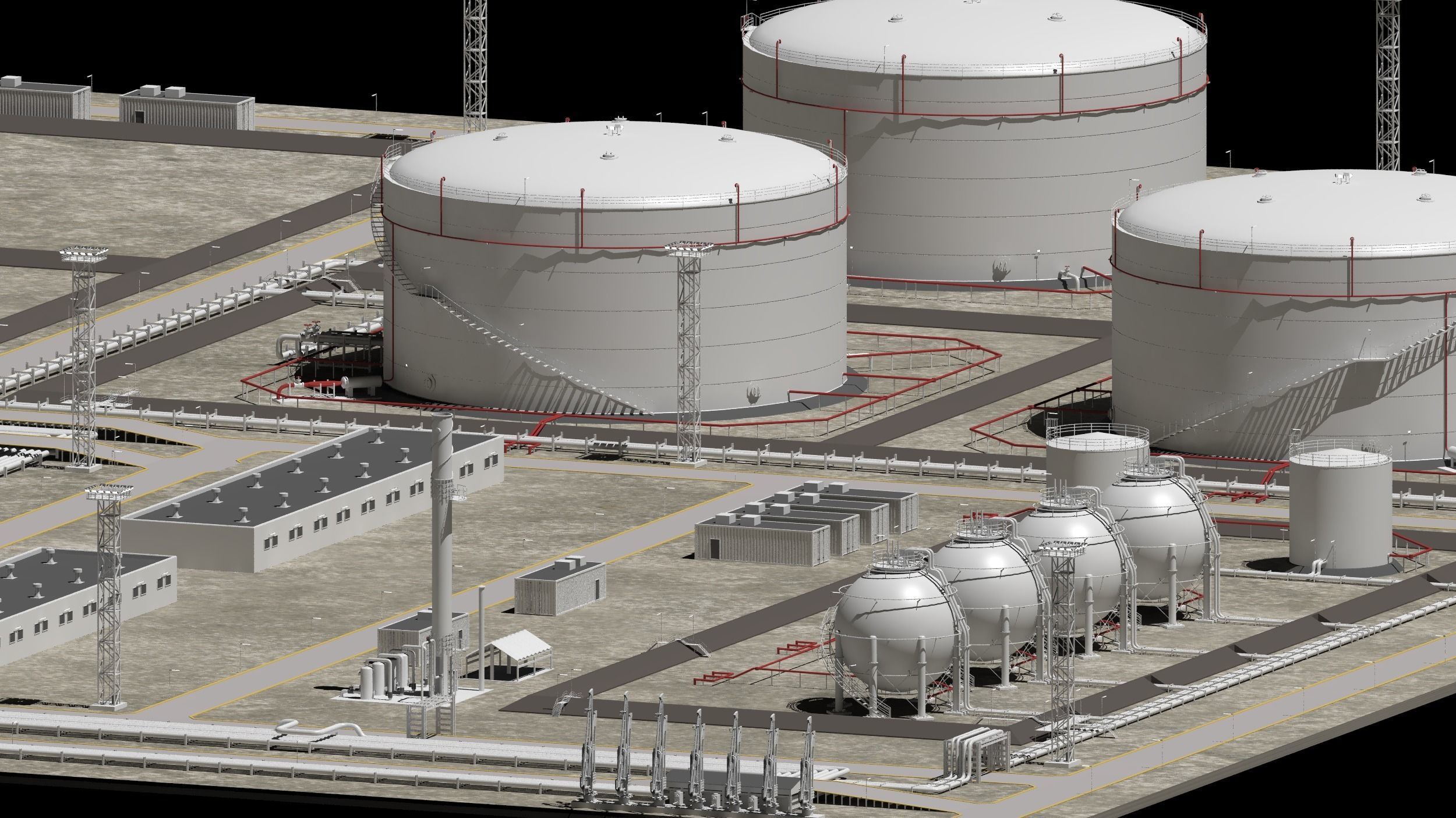 oil storage facility 3D model | CGTrader