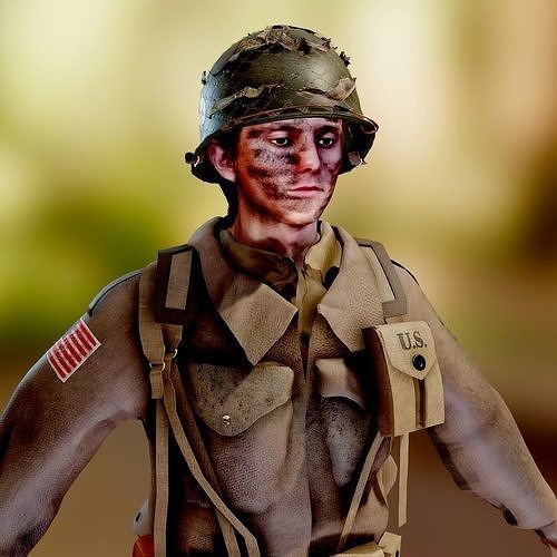 3D model World War 2 US Paratrooper VR / AR / low-poly | CGTrader