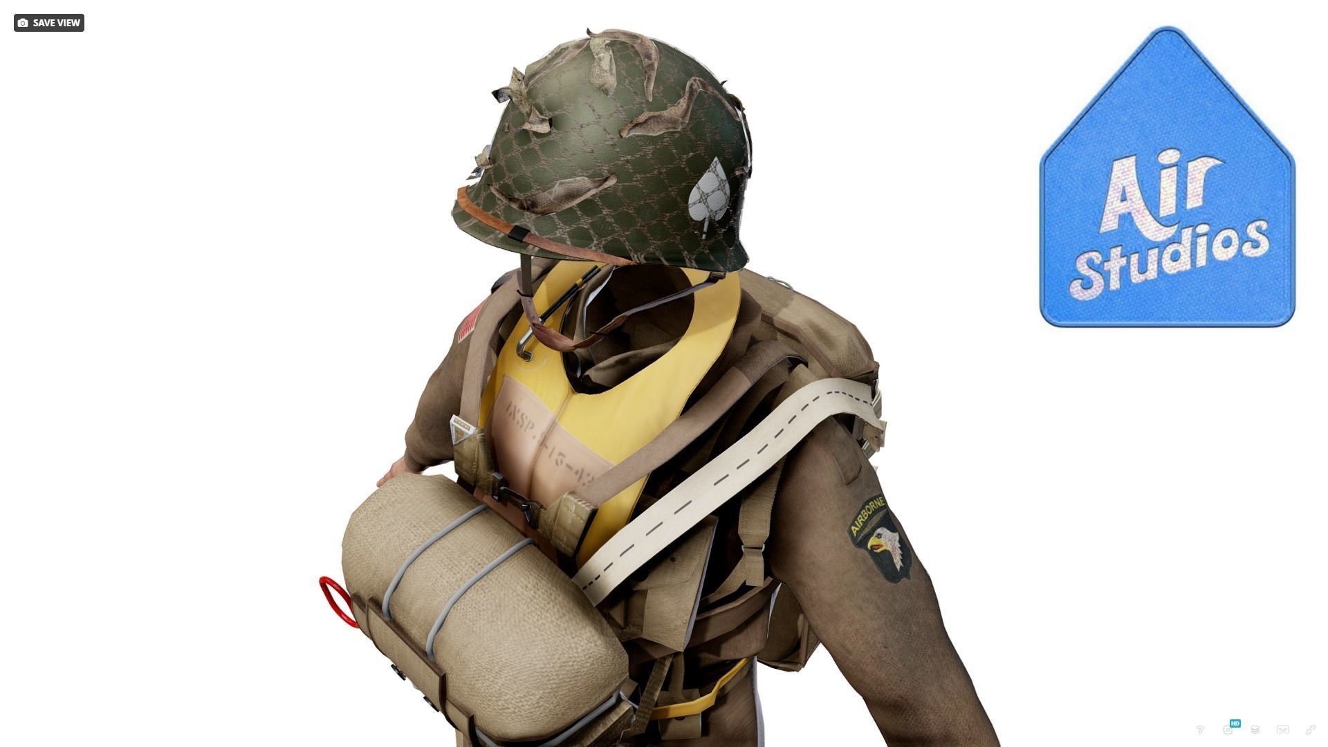 3D model World War 2 US Paratrooper Uniform VR / AR / low-poly | CGTrader