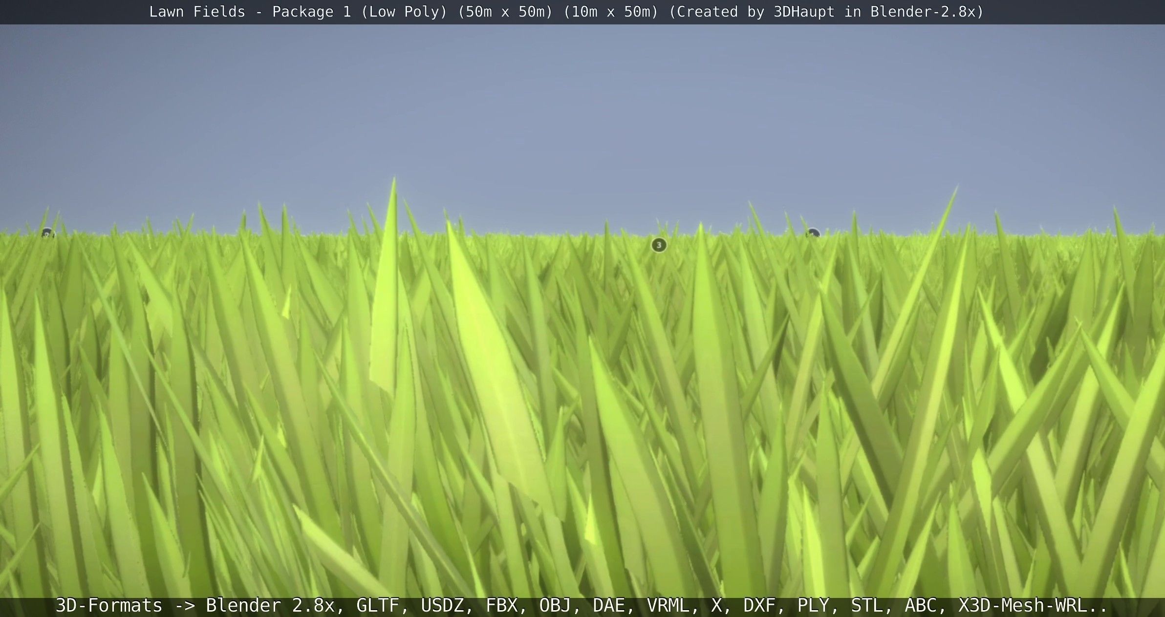 3D model Low-Poly Lawn Fields - Package 1 VR / AR / low-poly | CGTrader