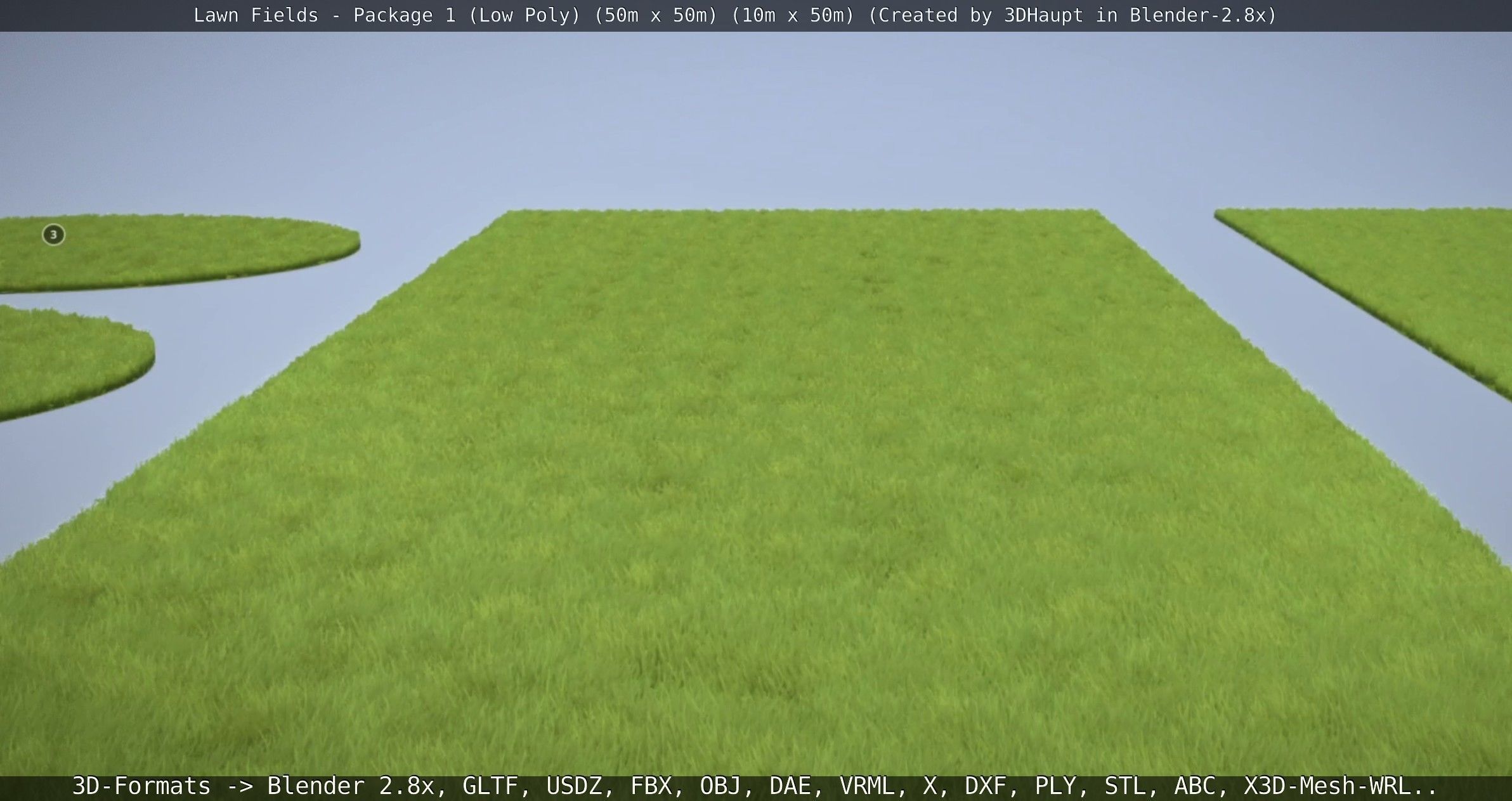 3D model Low-Poly Lawn Fields - Package 1 VR / AR / low-poly | CGTrader