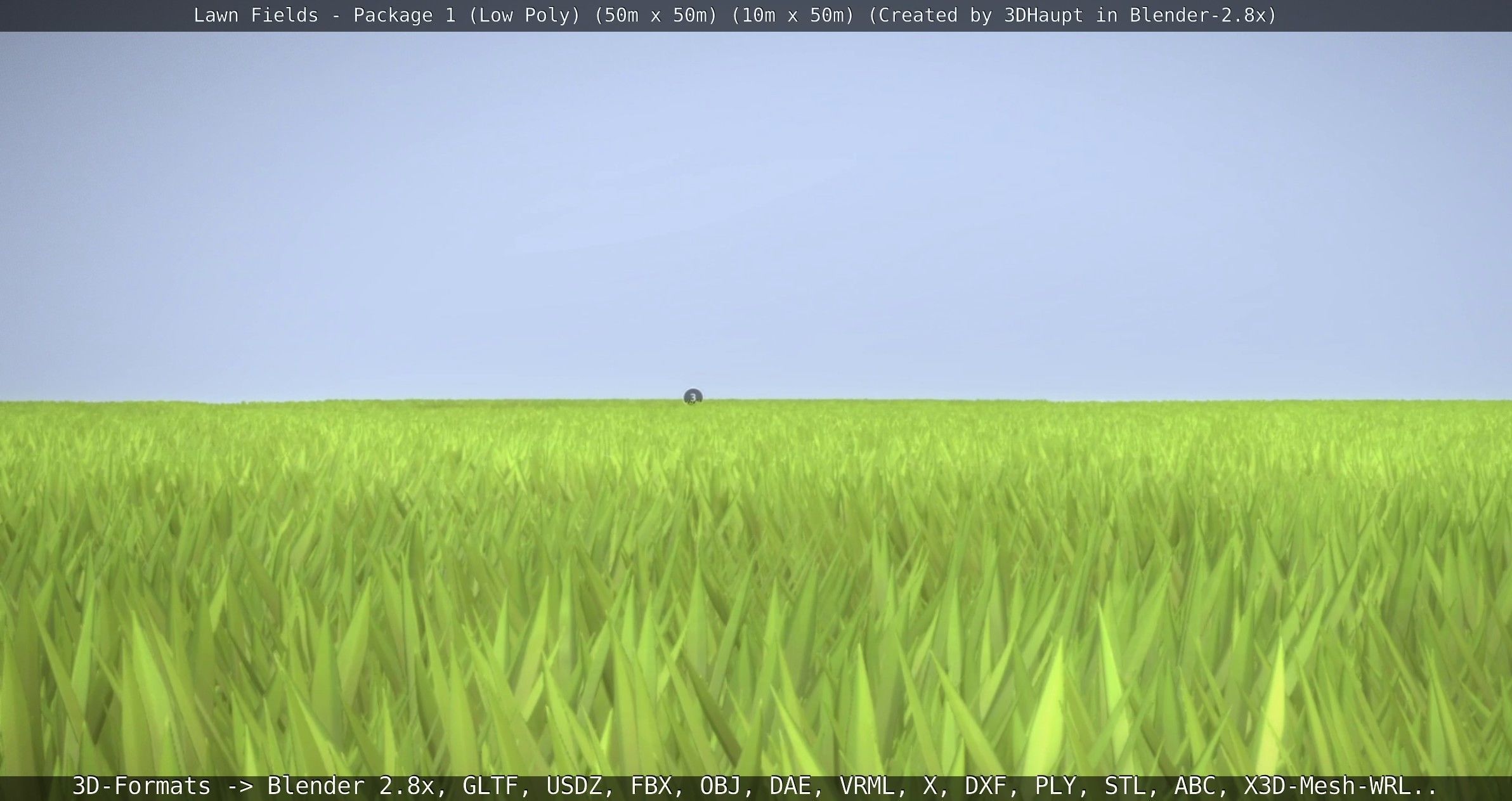 3D model Low-Poly Lawn Fields - Package 1 VR / AR / low-poly | CGTrader