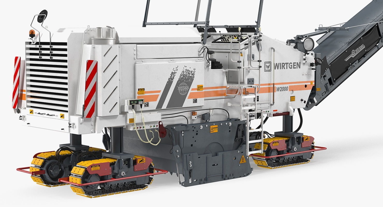 Wirtgen W2000 Asphalt Milling Machine Rigged 3D model rigged | CGTrader