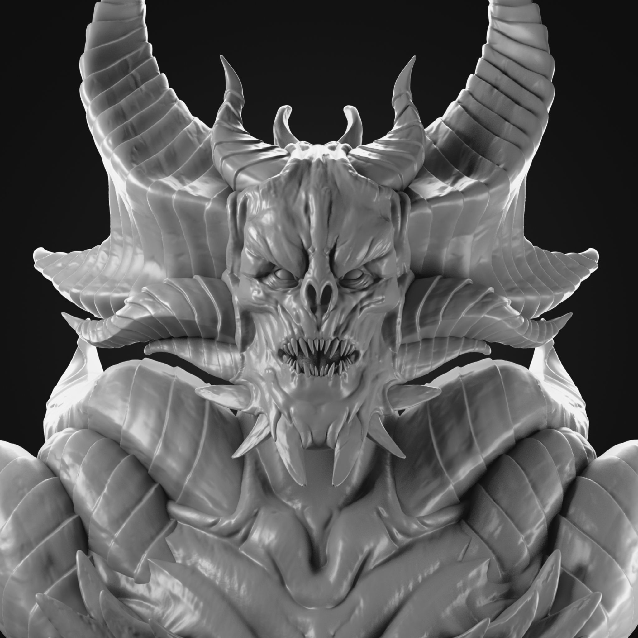 Demon Lord bust 3D Print 3D model 3D printable | CGTrader