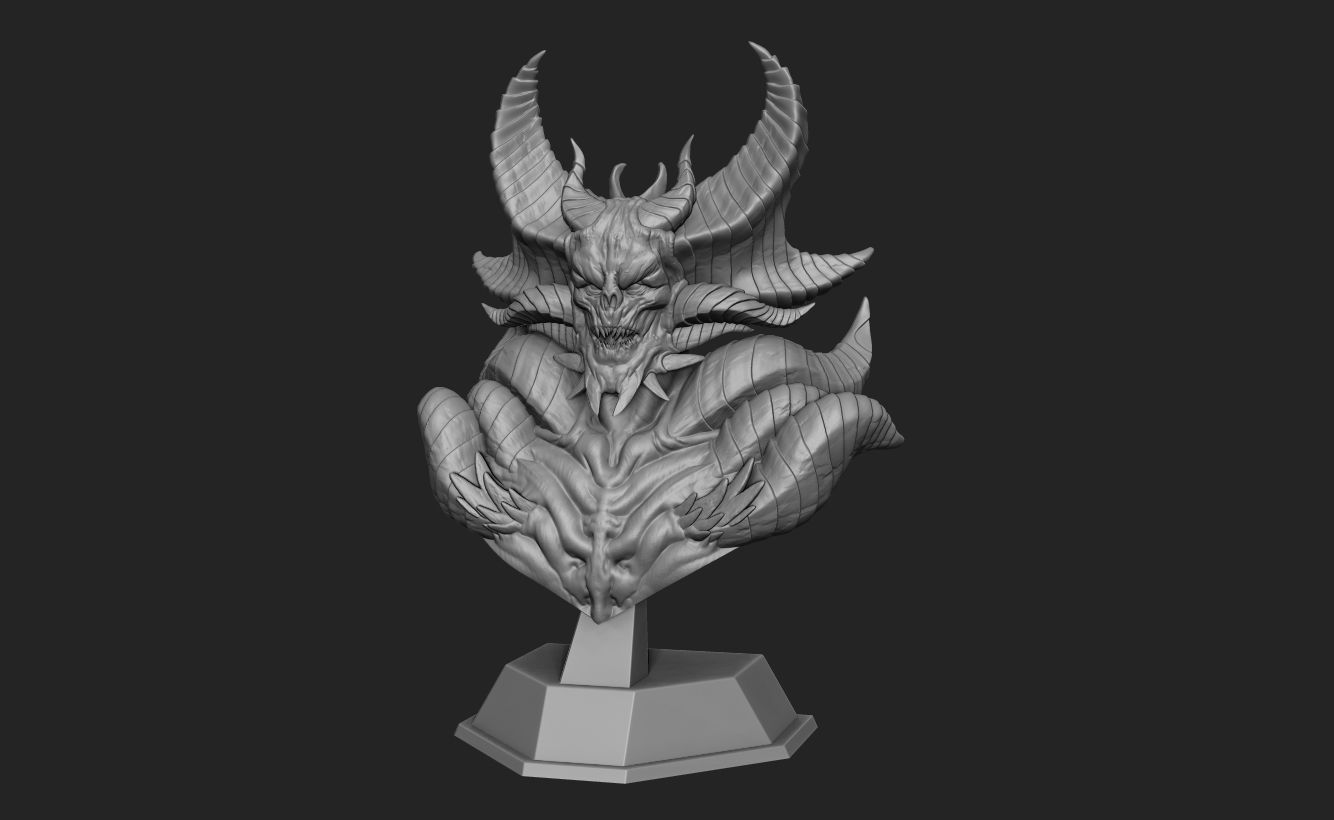 Demon Lord bust 3D Print 3D model 3D printable | CGTrader