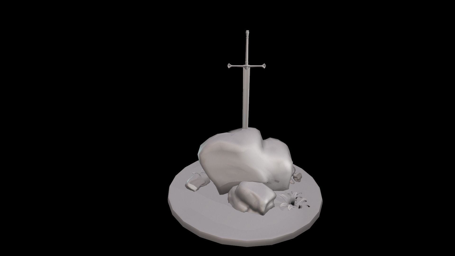 Sword in stone 3D model 3D printable | CGTrader