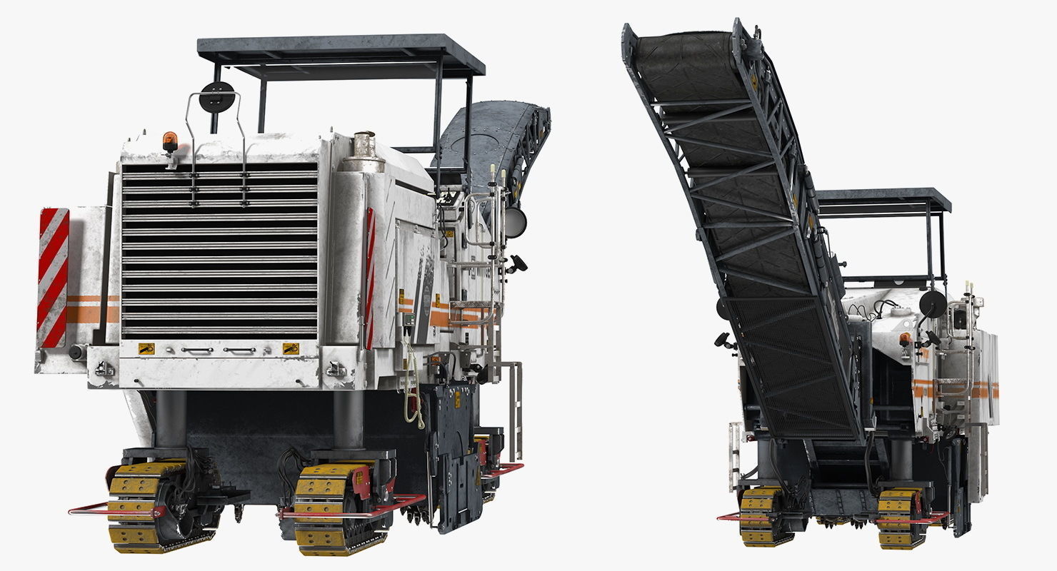 Wirtgen W2000 Asphalt Milling Machine Dirty Rigged 3D model rigged ...