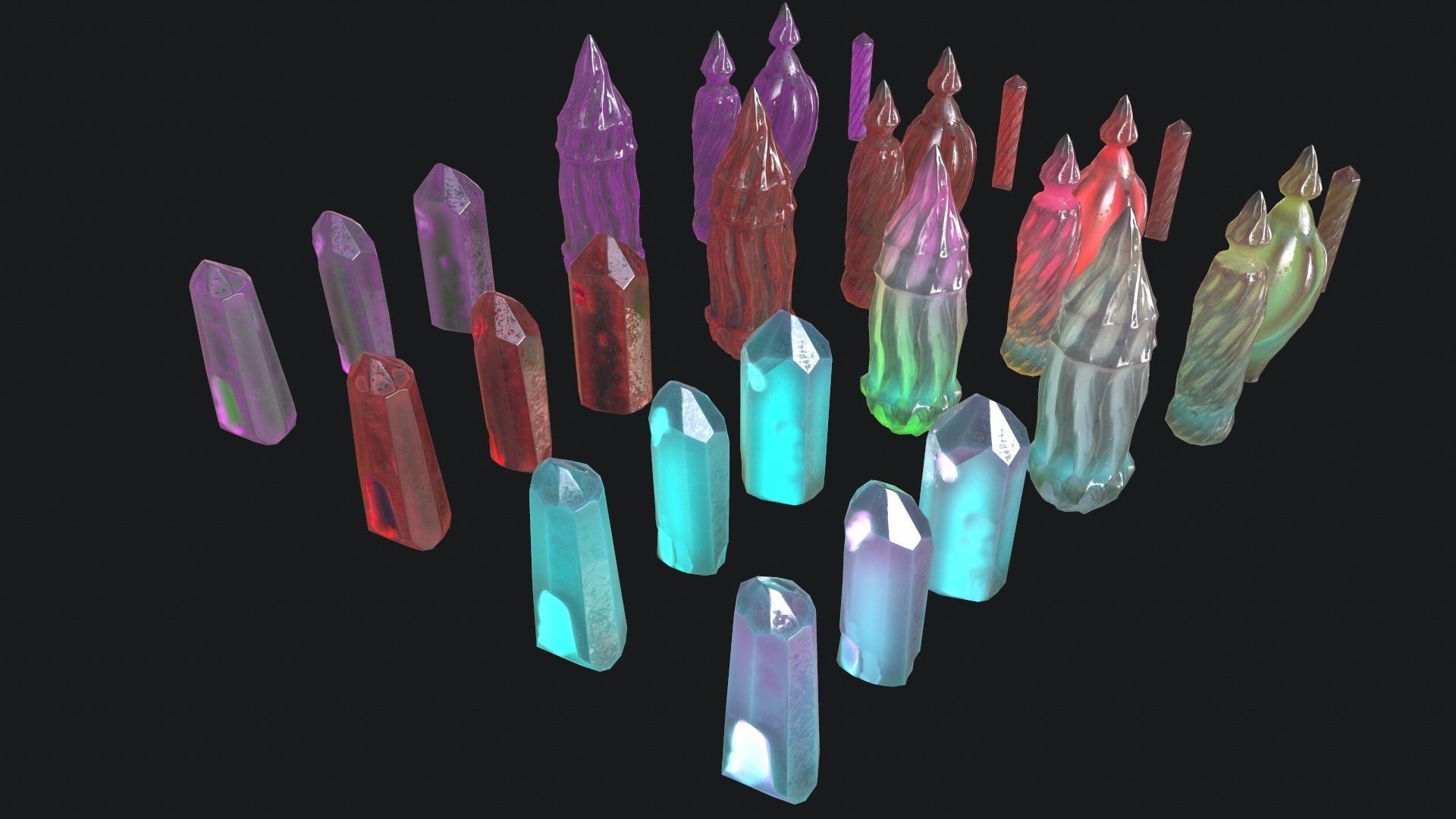 3D model Magic crystals happy style VR / AR / low-poly | CGTrader