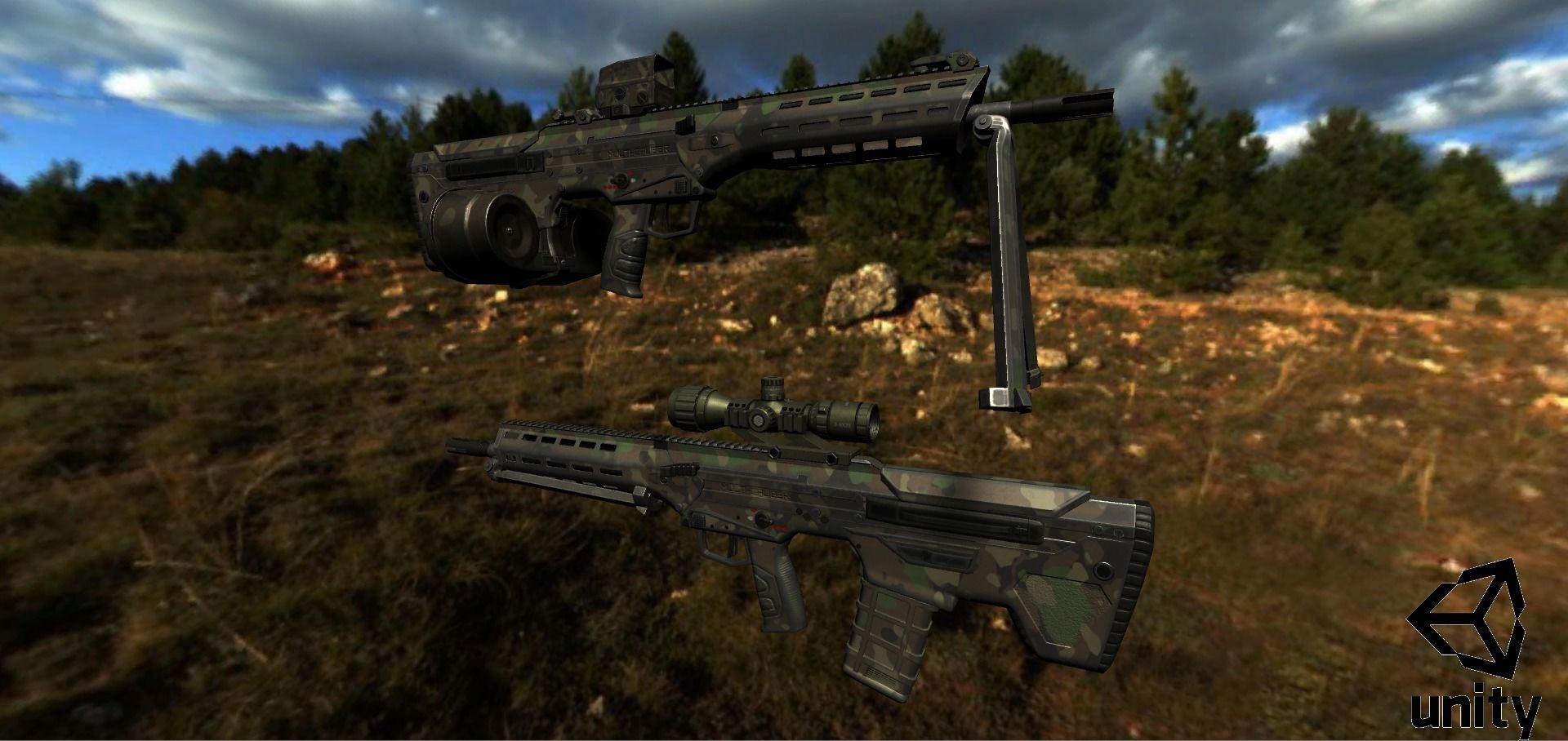 3D model Modular Bullpup Rifle-Squad Automatic Weapon Variant VR / AR ...