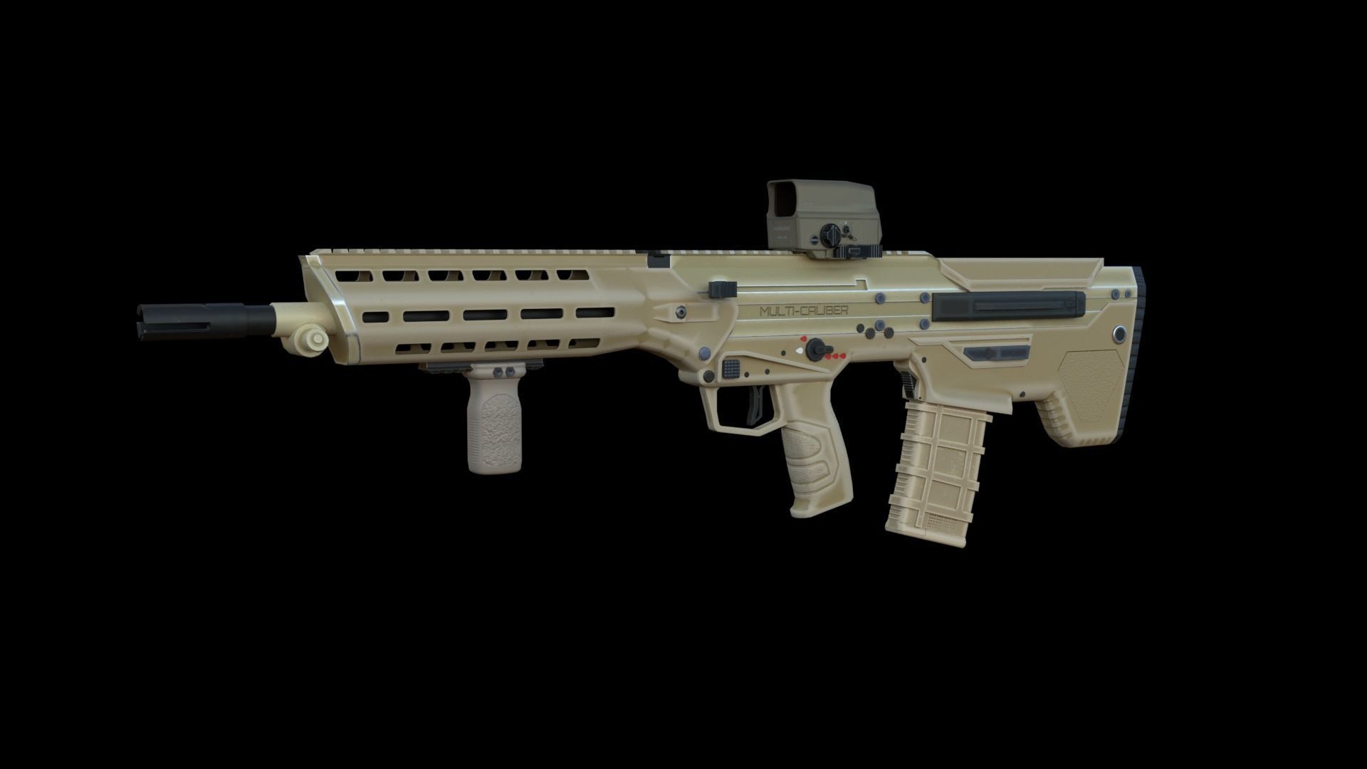 3D model Modular Bullpup Rifle-Squad Automatic Weapon Variant VR / AR ...