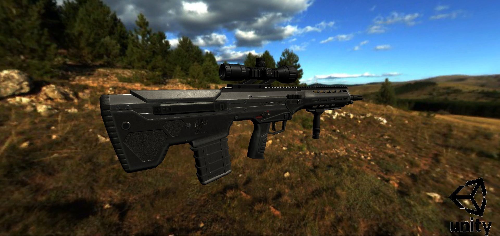 3D model Modular Bullpup Rifle-Squad Automatic Weapon Variant VR / AR ...