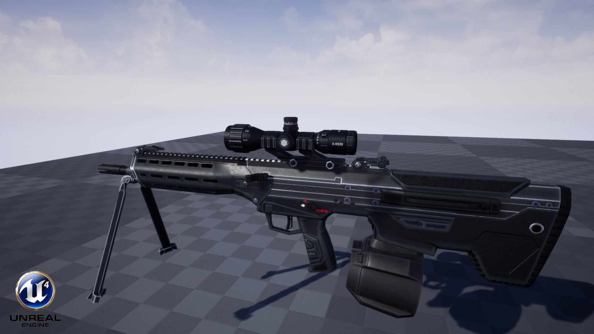 3D model Modular Bullpup Rifle-Squad Automatic Weapon Variant VR / AR ...
