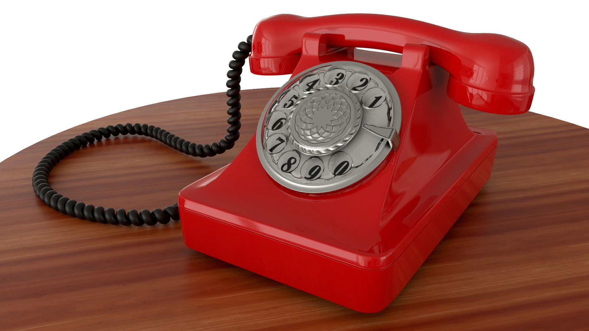red telephone classic 3D model MAX OBJ FBX MA BLEND MEL
