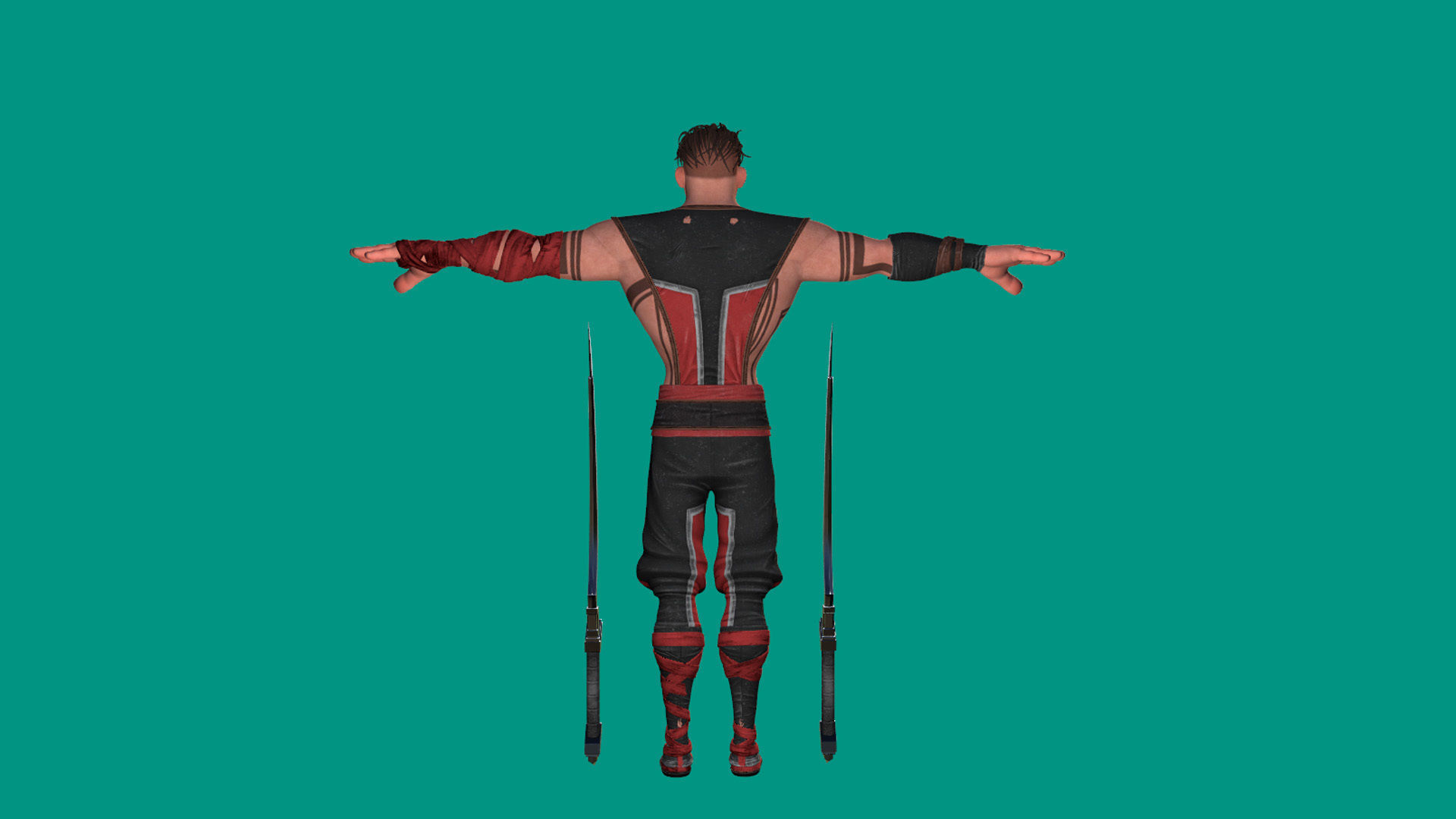 3d NINJA character Rig Free free VR / AR / low-poly 3D model animated ...