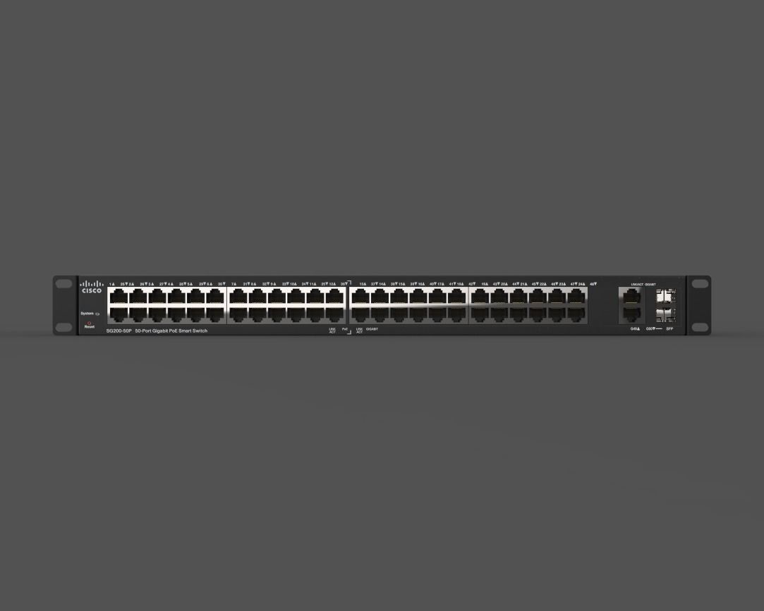Cisco SG200-50 50-port Gigabit Smart Switch 3D model | CGTrader
