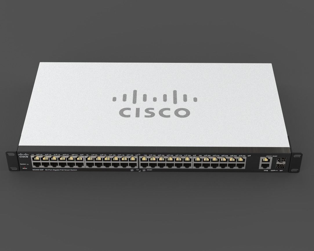 Cisco SG200-50 50-port Gigabit Smart Switch 3D model | CGTrader