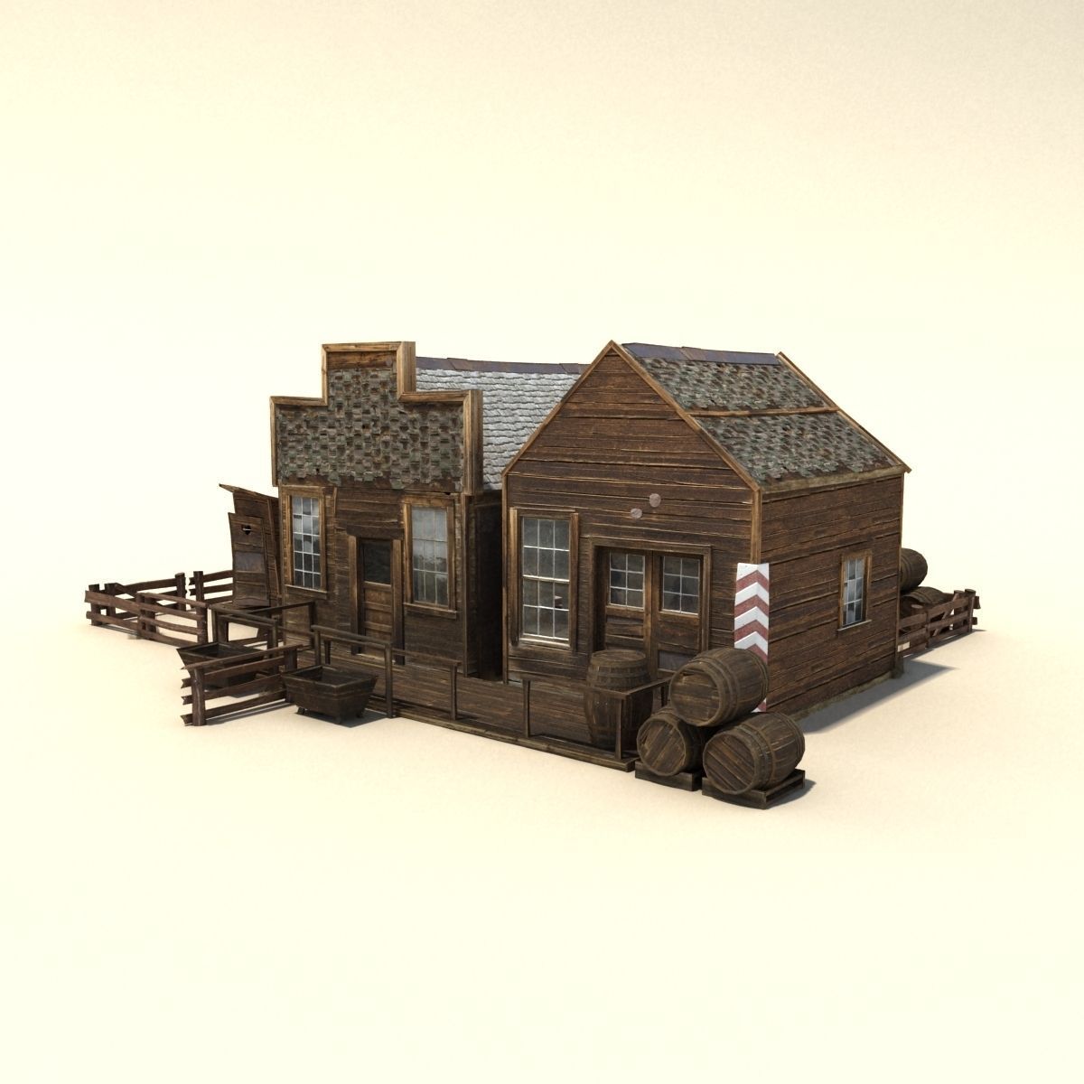 3D model Low Poly Wild West Buildings VR / AR / low-poly | CGTrader