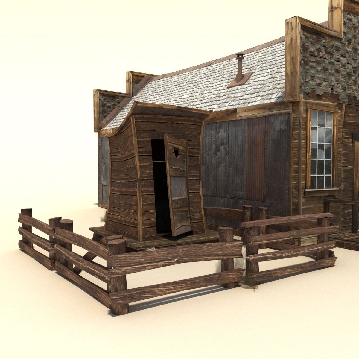 3D model Low Poly Wild West Buildings VR / AR / low-poly | CGTrader