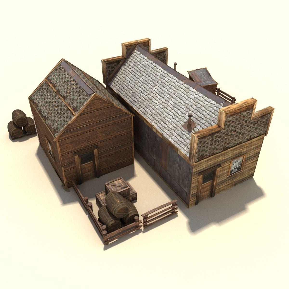 3D model Low Poly Wild West Buildings VR / AR / low-poly | CGTrader