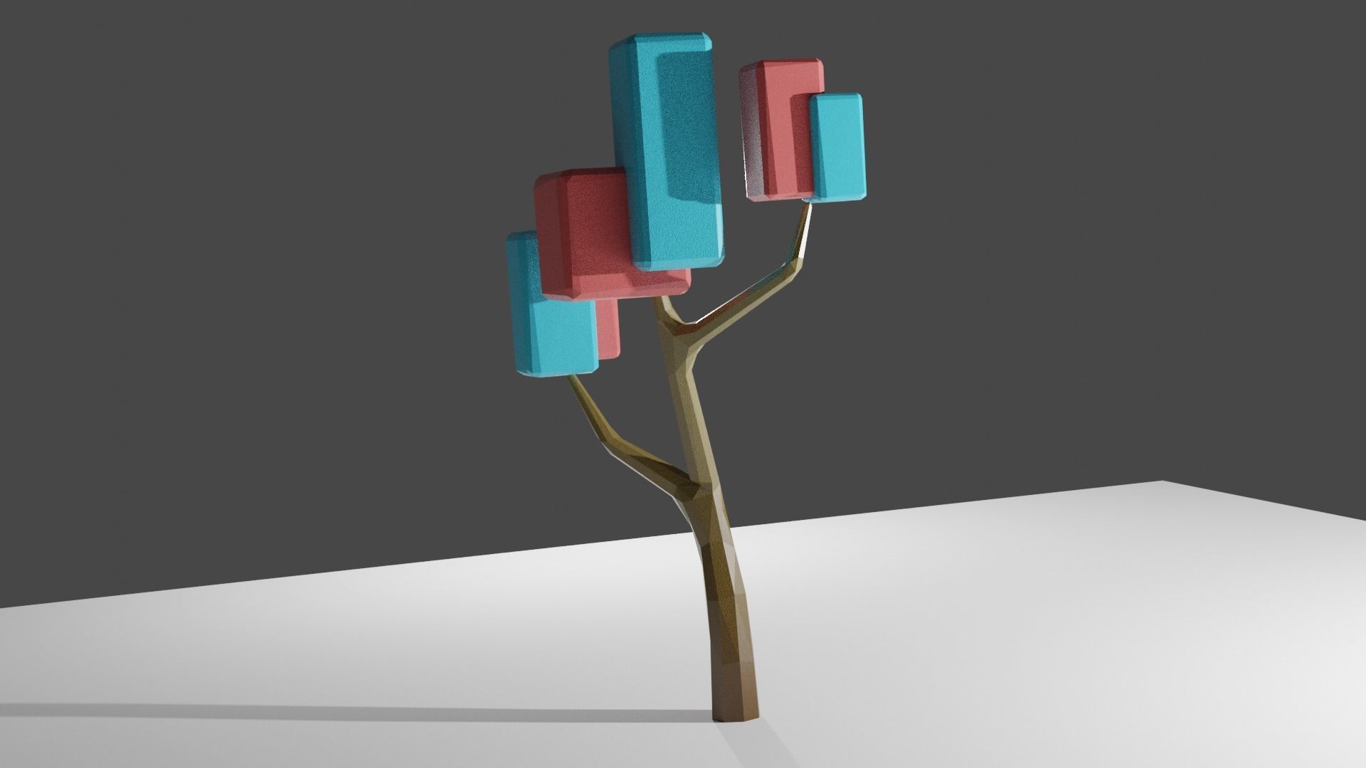 3D model Red blue tree VR / AR / low-poly | CGTrader
