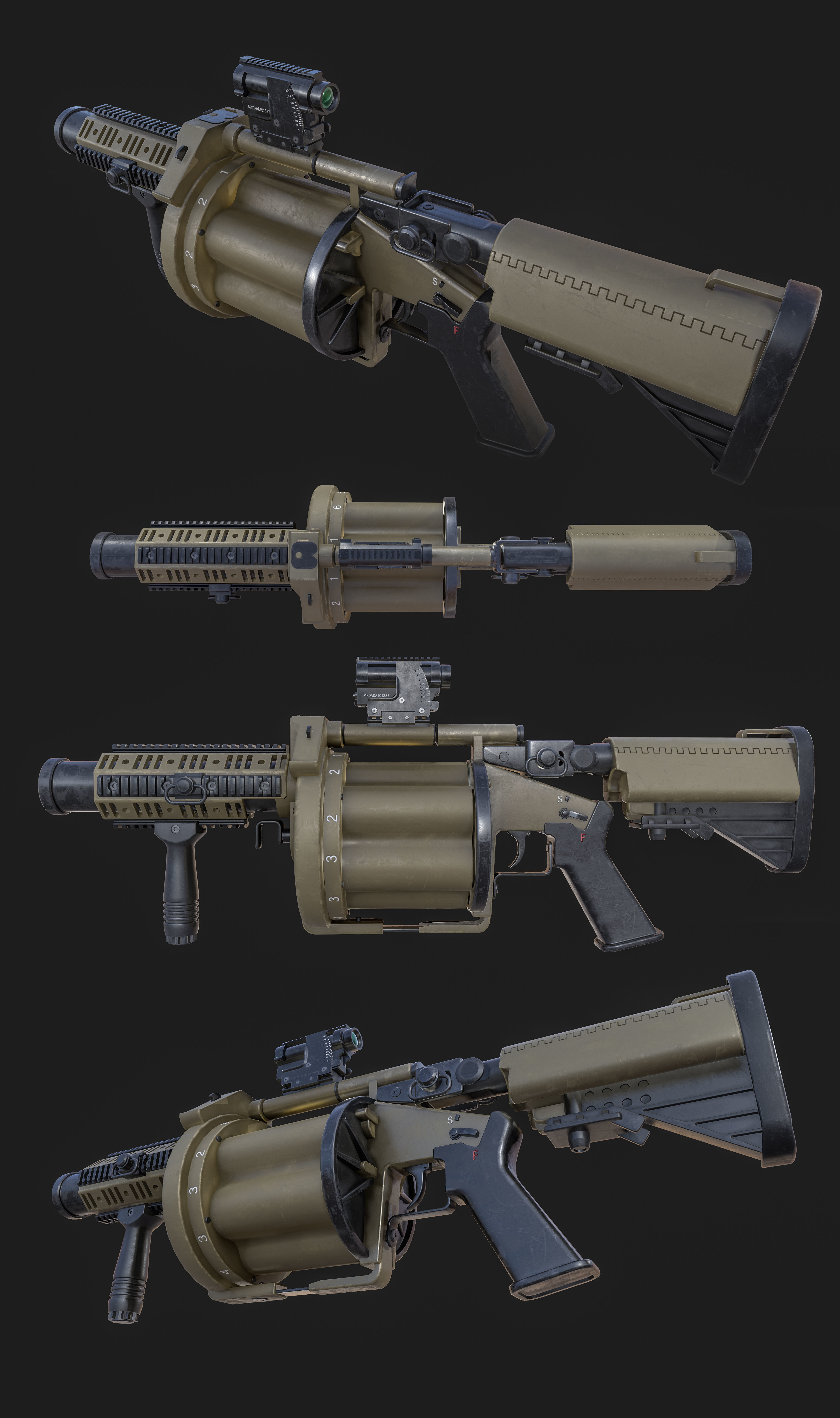 3D model Milkor Multiple Grenade Launcher 140 VR / AR / low-poly | CGTrader
