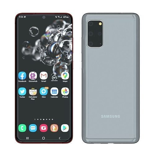 Samsung Galaxy s20 Plus Gray and Red 3D model | CGTrader