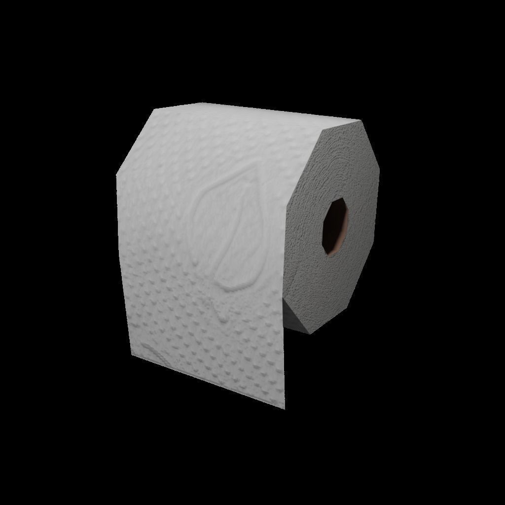 Low poly toilet paper roll UV-unwrapped and textured free VR / AR / low ...