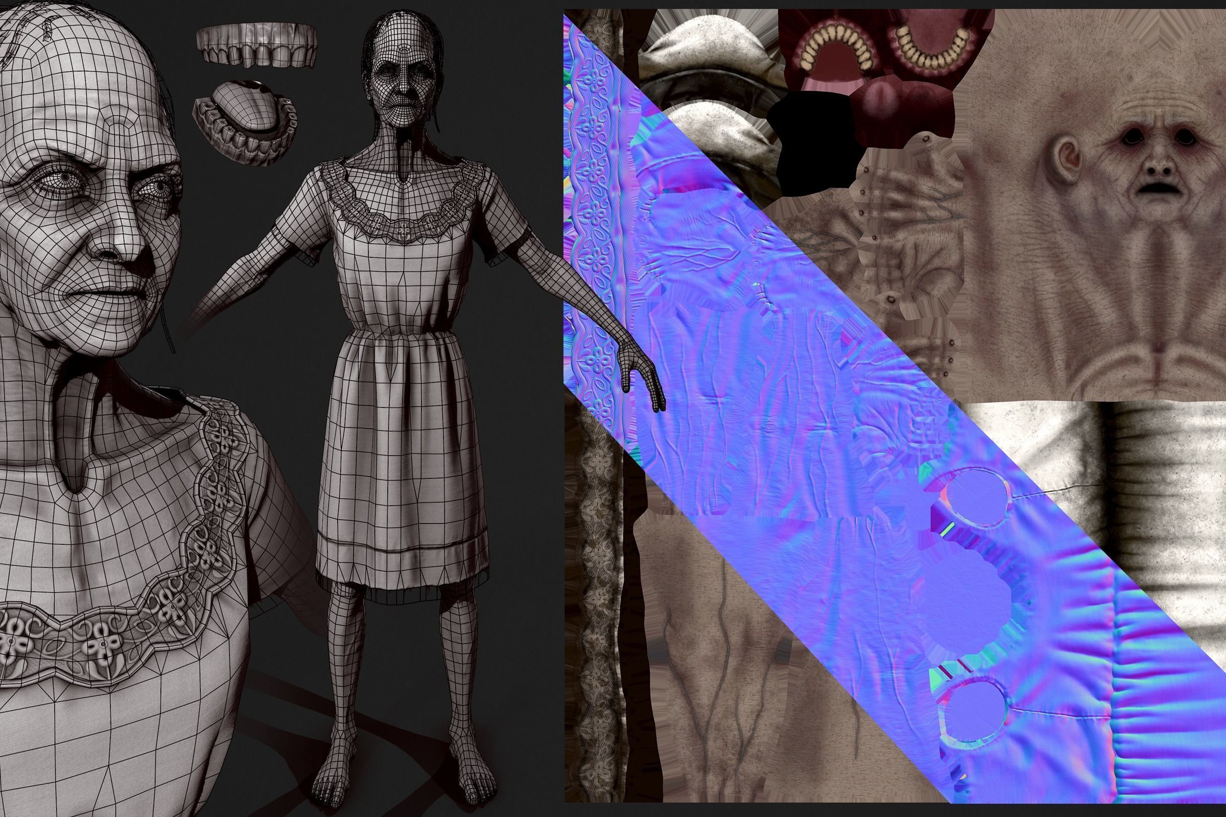 3D model Vile Hag - Horror character VR / AR / low-poly | CGTrader