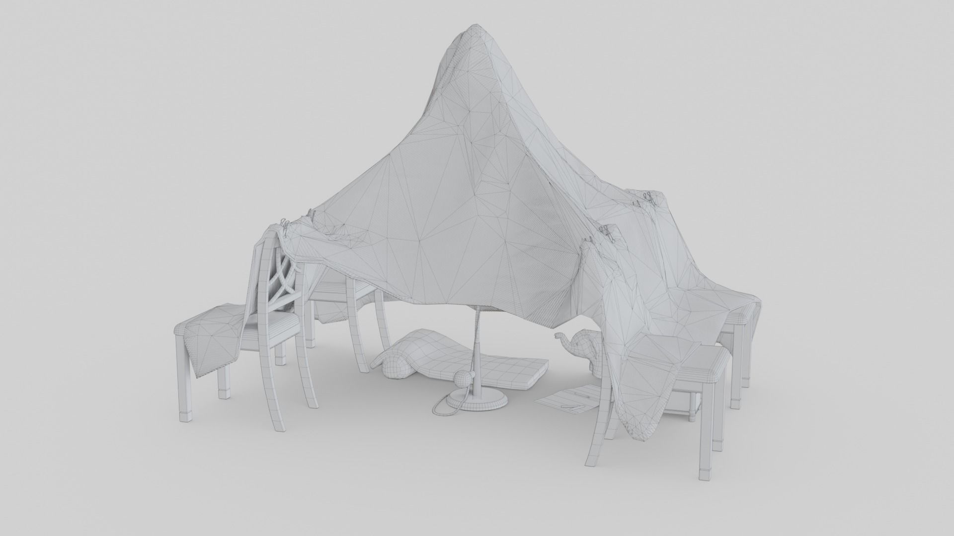 Blanket Fort free VR / AR / low-poly 3D model | CGTrader