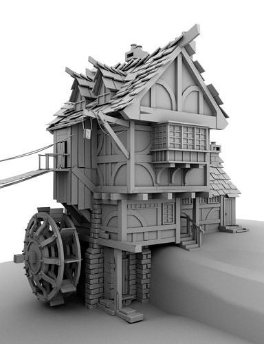 Water mill 3D model | CGTrader