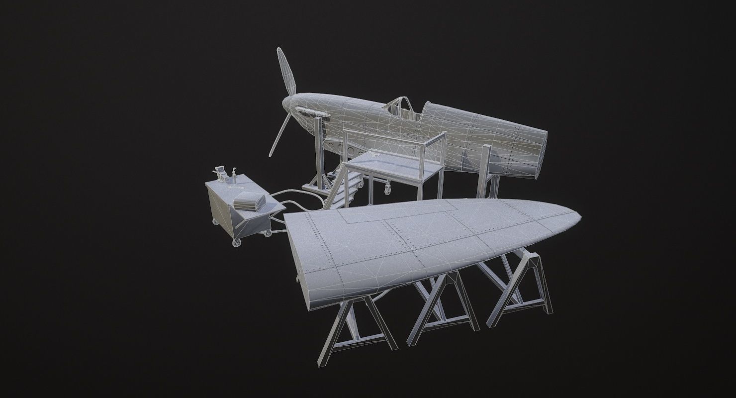 3D model Airplane Workbench WWII VR / AR / low-poly | CGTrader