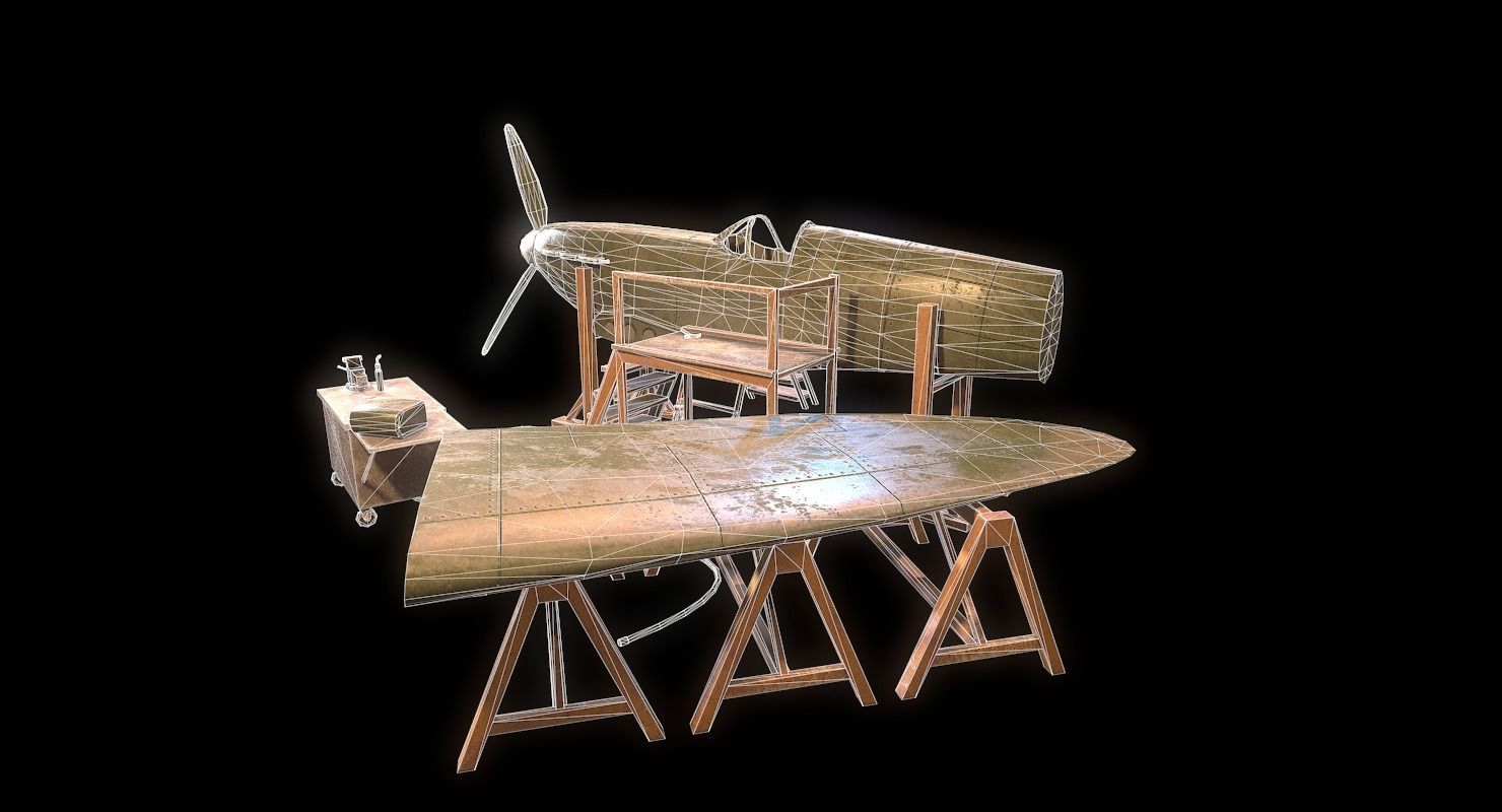 3D model Airplane Workbench WWII VR / AR / low-poly | CGTrader