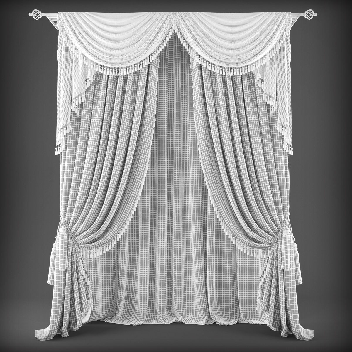 3D model Curtain golden VR / AR / low-poly | CGTrader