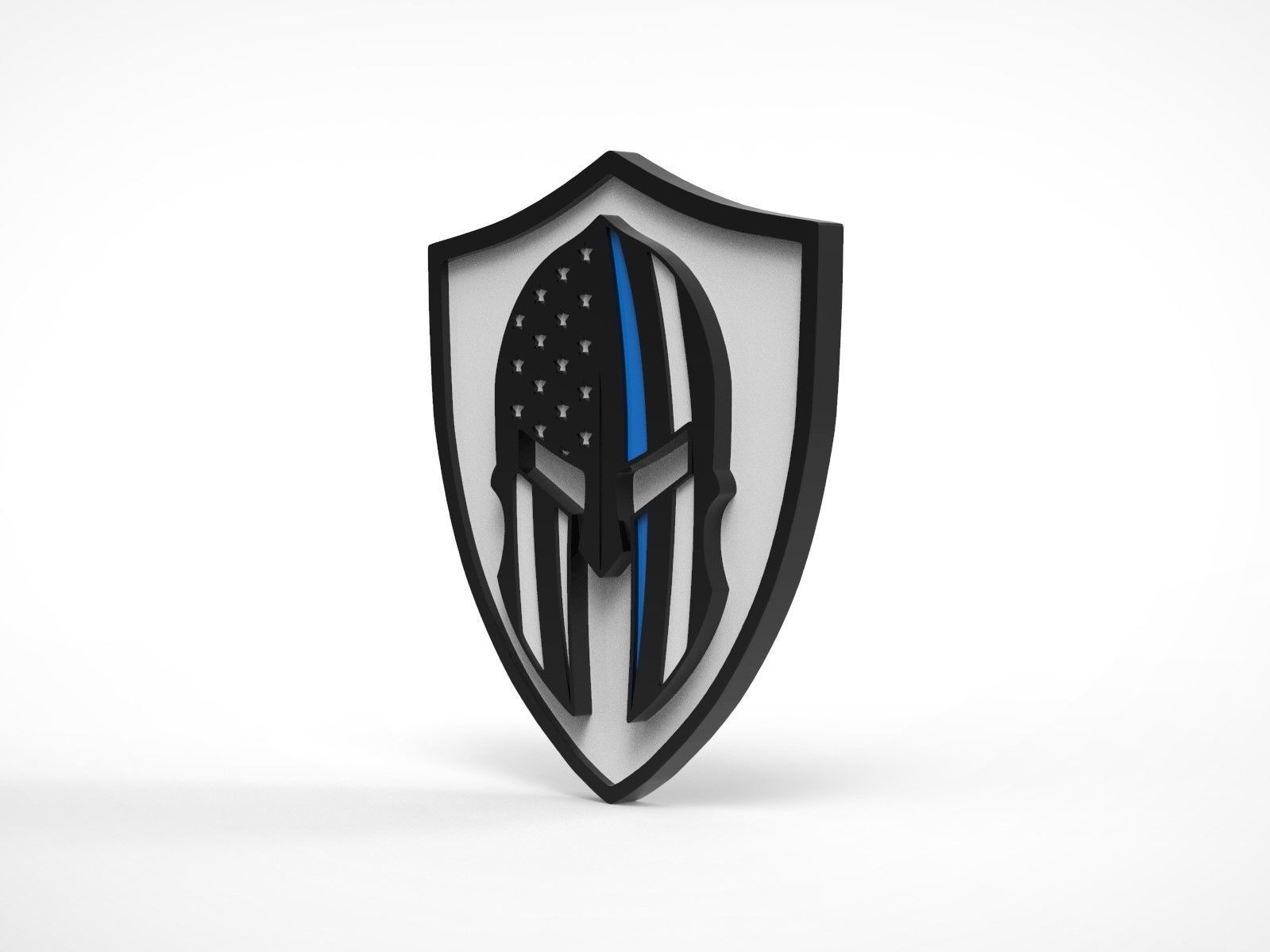 Thin Blue Line Logo Symbol Emblem free 3D model 3D printable | CGTrader
