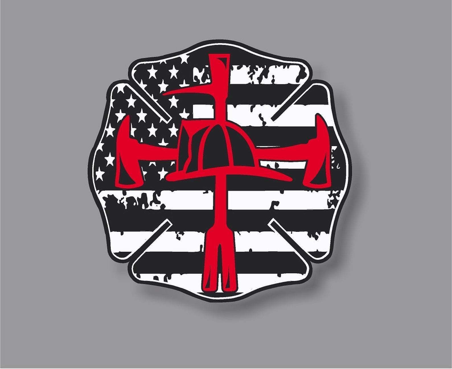 Thin Red Line Firefighter Logo Emblem Symbol free 3D model 3D printable ...