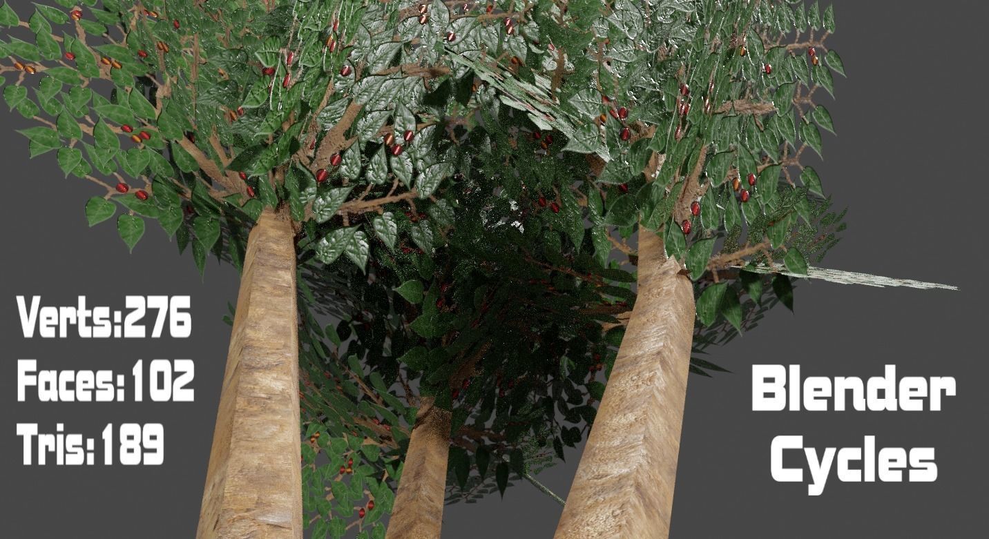 3D model Brazilian Surinam Cherry Tree PBR Lowpoly Pitanga VR / AR ...