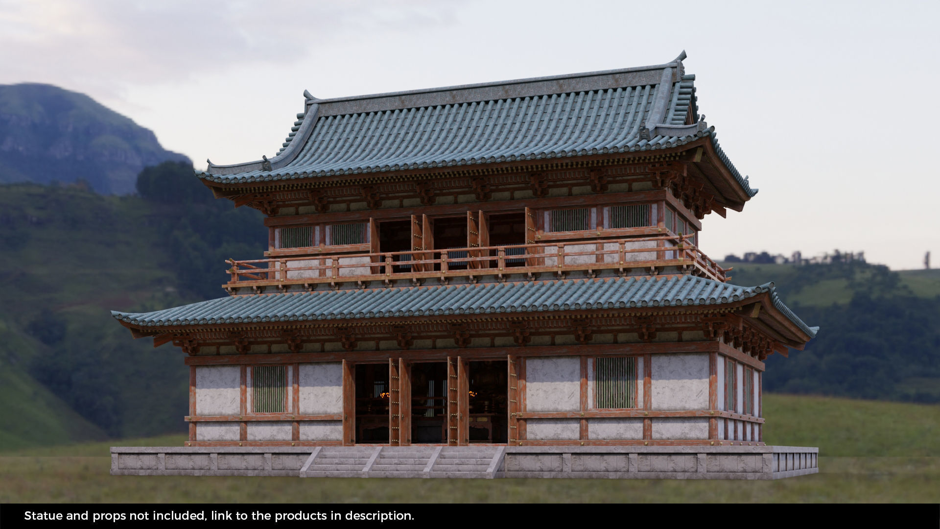 3D model Japanese Modular Temple VR / AR / low-poly | CGTrader