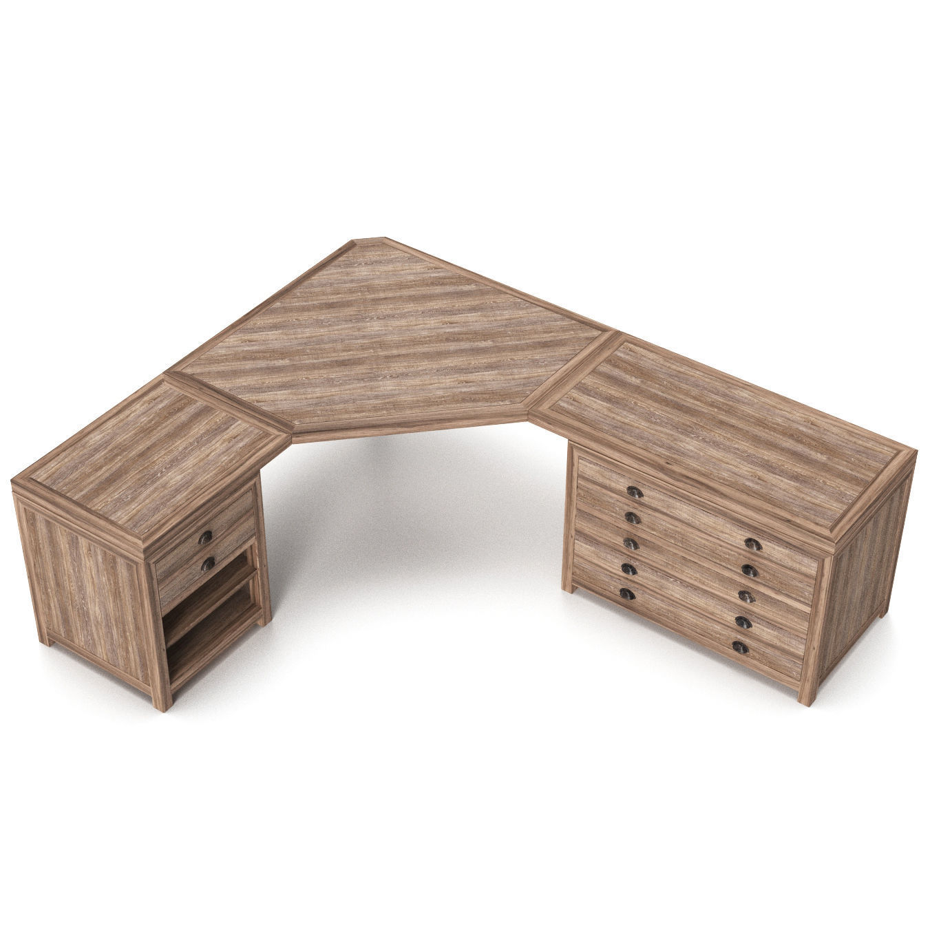 Restoration Hardware Printmakers Modular Desk 3D model | CGTrader
