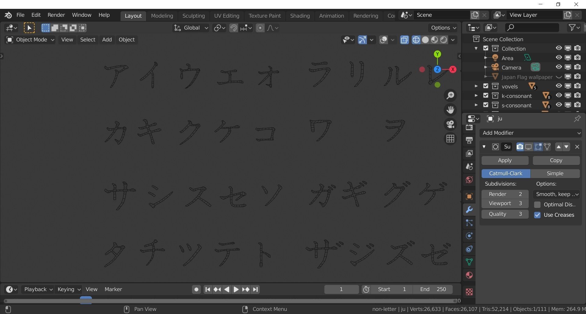 3D model Basic Katakana - Japanese characters VR / AR / low-poly | CGTrader