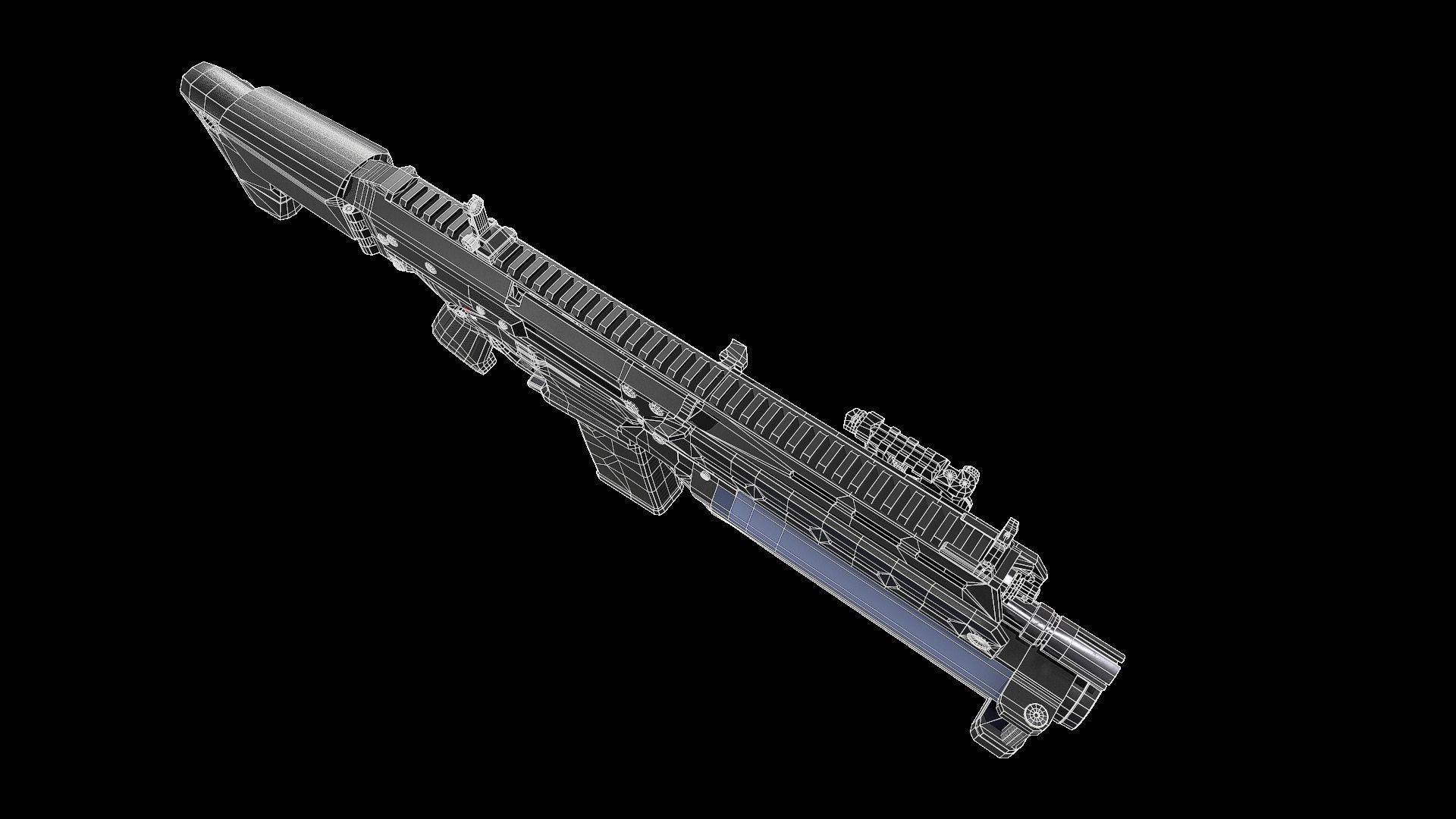 3D model FB MSBS Grot assault rifle with different set of attachments ...