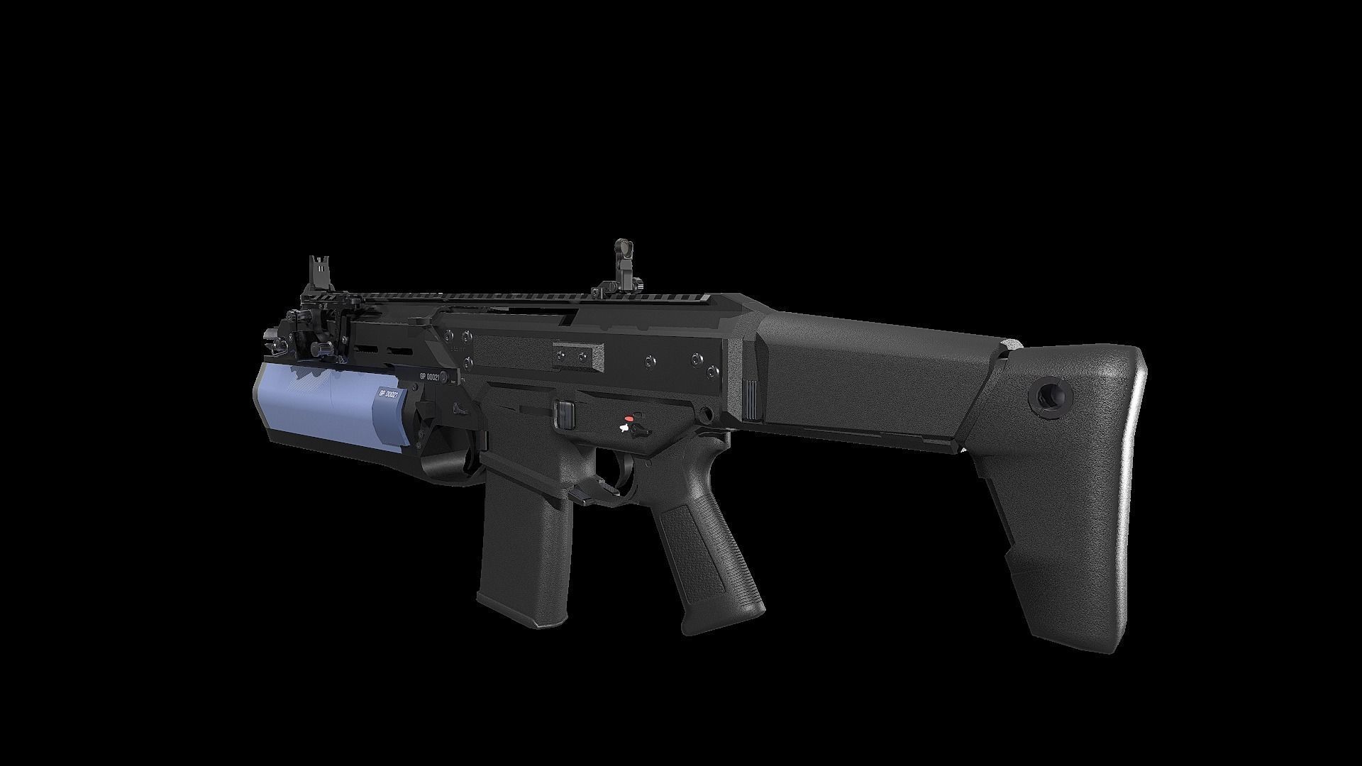3D model FB MSBS Grot assault rifle with different set of attachments ...