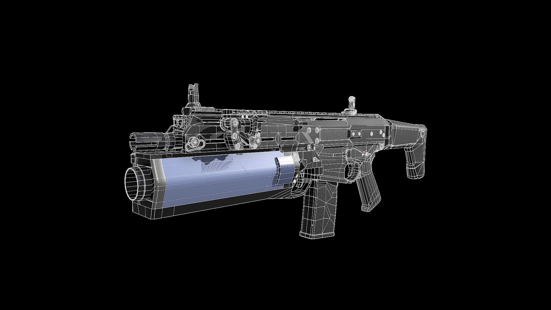 3D model FB MSBS Grot assault rifle with different set of attachments ...