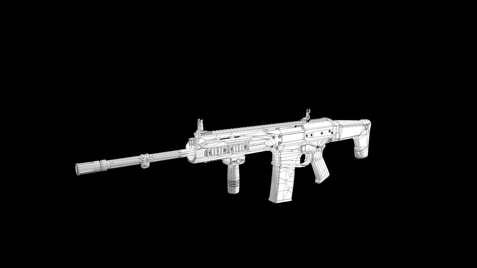 3D model FB MSBS Grot assault rifle with different set of attachments ...