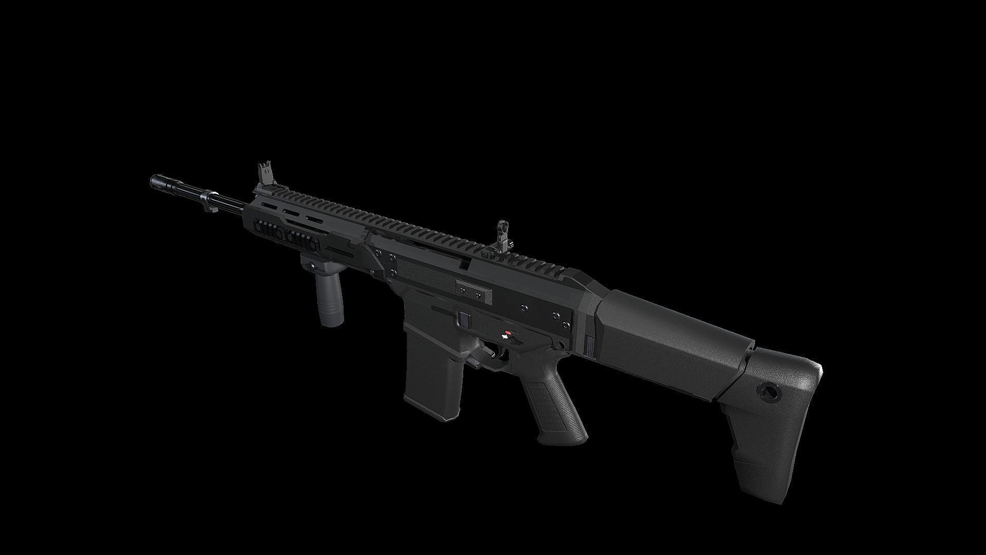 3D model FB MSBS Grot assault rifle with different set of attachments ...