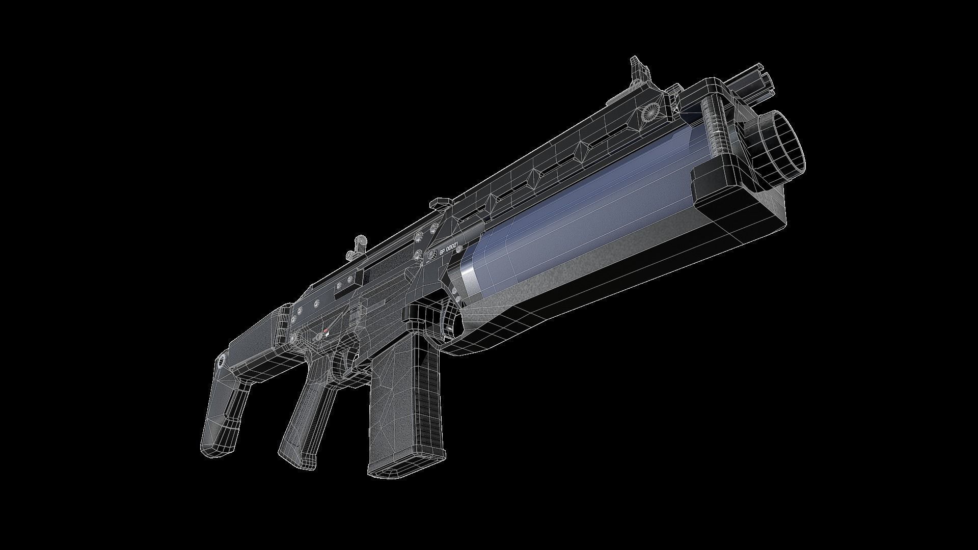 3D model FB MSBS Grot assault rifle with different set of attachments ...