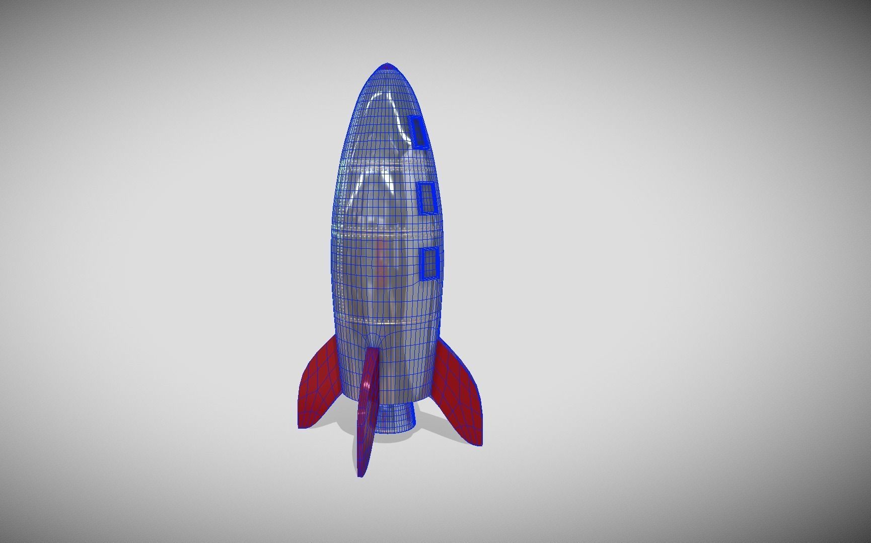 3D model Retro Rocketship VR / AR / low-poly | CGTrader